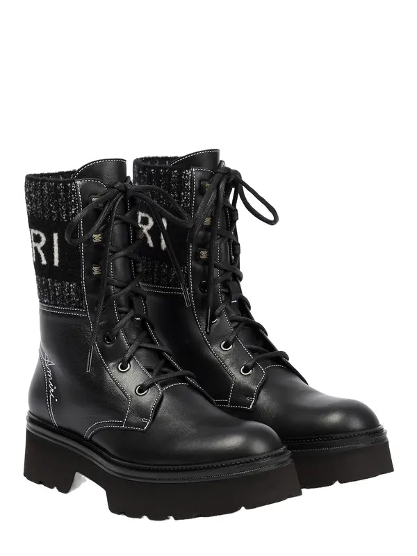 Amiri Leather Lace-up Boots - Black