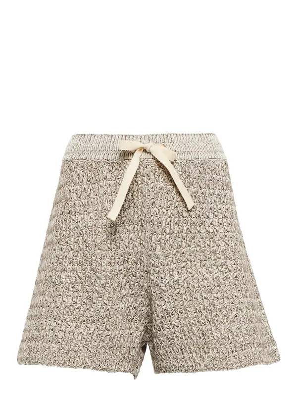 JIL SANDER Open-knit Cotton-blend Shorts - Neutrals