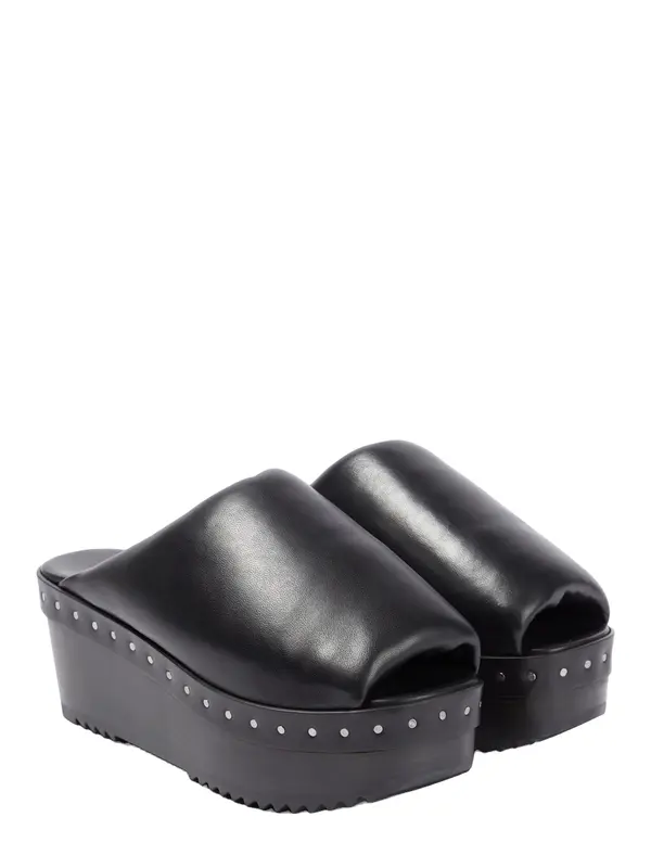Rick Owens Padded Leather Platform Sandals - Black