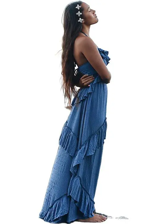 Free People Santa Luz Maxi Dress - Blackbird Blue