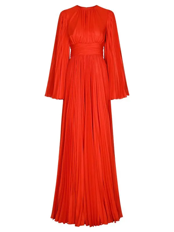 Dolce & Gabbana Long Chiffon Dress - Red