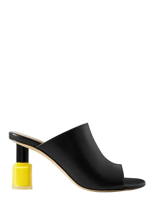 Loewe Nail Polish Leather Mules - Black