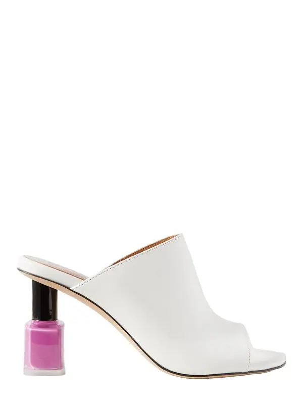 Loewe Nail Polish Leather Mules - White
