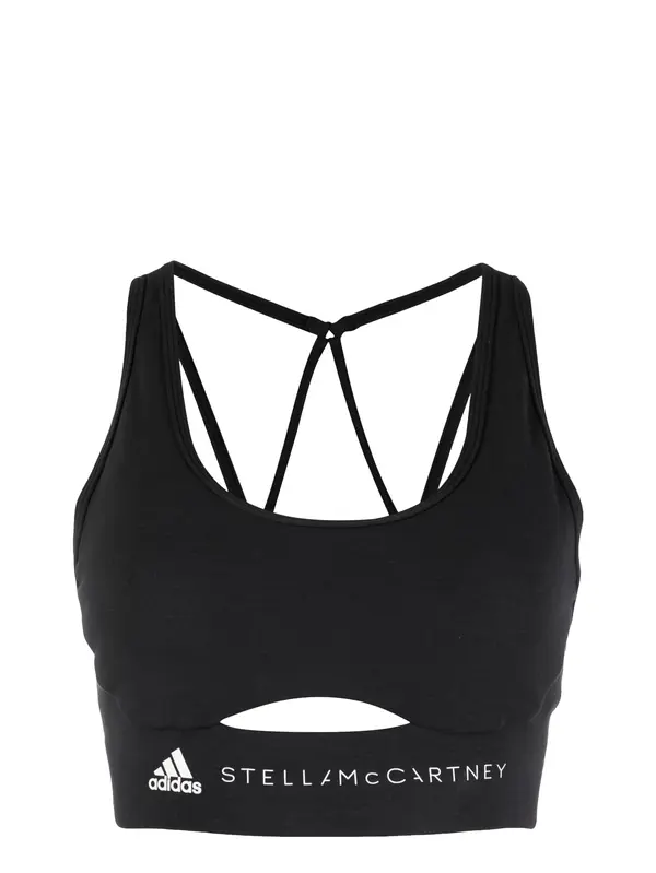 Adidas By Stella McCartney Logo-print Bralette Top - Black