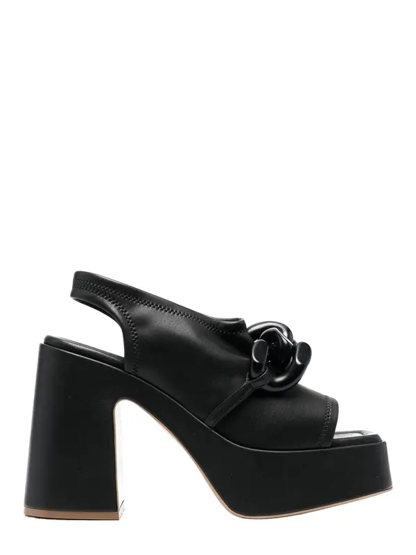 Stella McCartney 125mm Chain-link Block Heel Sandals - Black