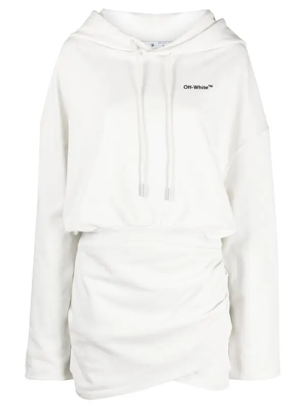 Off-White Hoodie Minidress - White