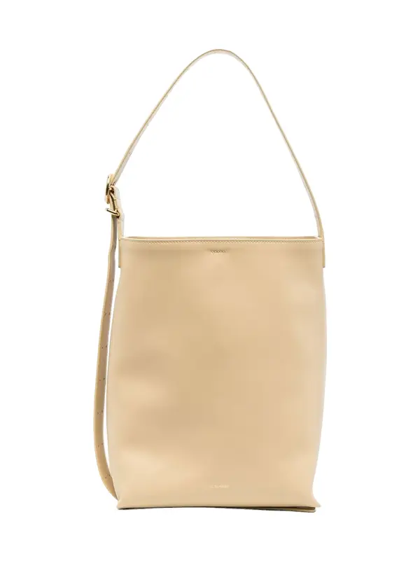JIL SANDER Cannolo Leather Tote Bag - Yellow