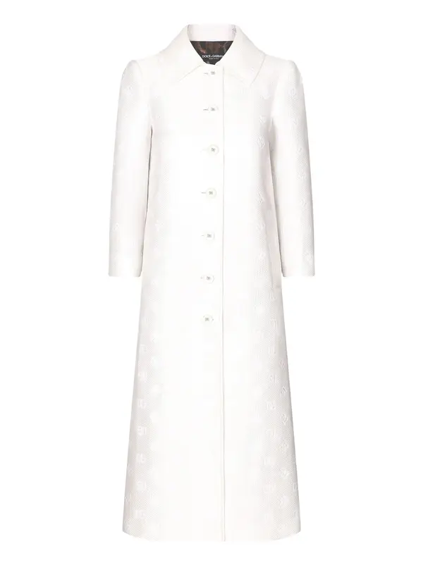 Dolce & Gabbana Dg-logo Jacquard Coat - White