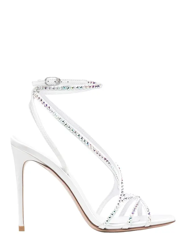 LE SILLA Belen 105mm Crystal-embellished Sandals - White