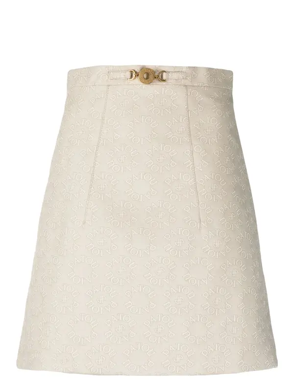 Patou Medallion A-line Skirt - Neutrals