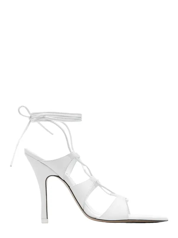 Attico Renee 120mm Lace-up Sandals - White