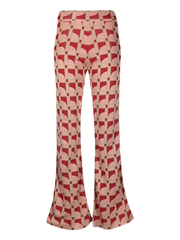 PAULA Moonstone Flared Jacquard Trousers - Pink