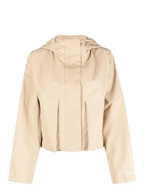 Calvin Klein Drawstring Hood Rain Jacket - Neutrals