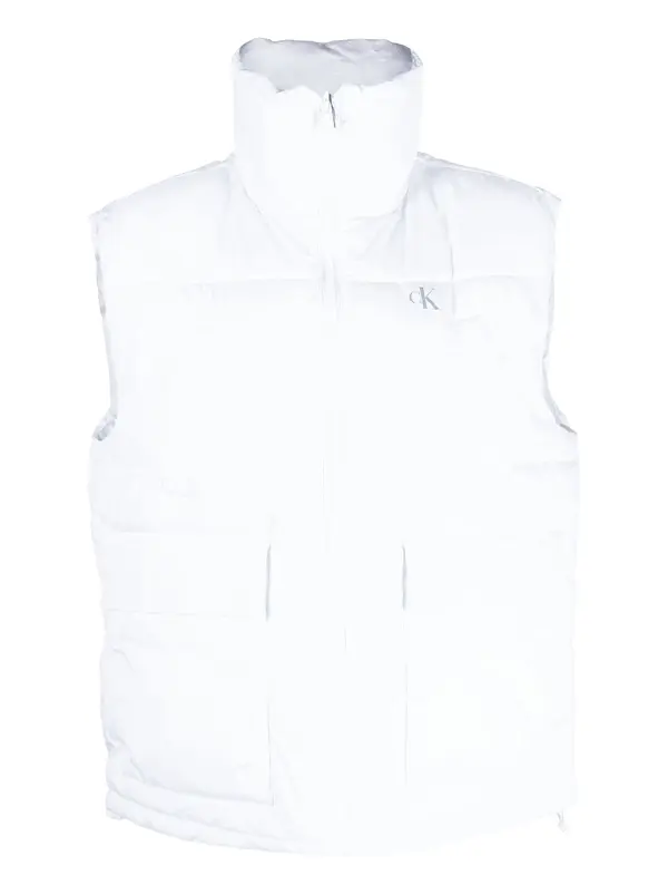 Calvin Klein Logo-print Padded Gilet - White