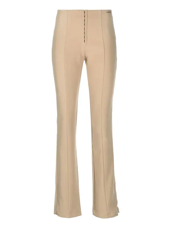 Calvin Klein Slim-cut High-waist Trousers - Neutrals