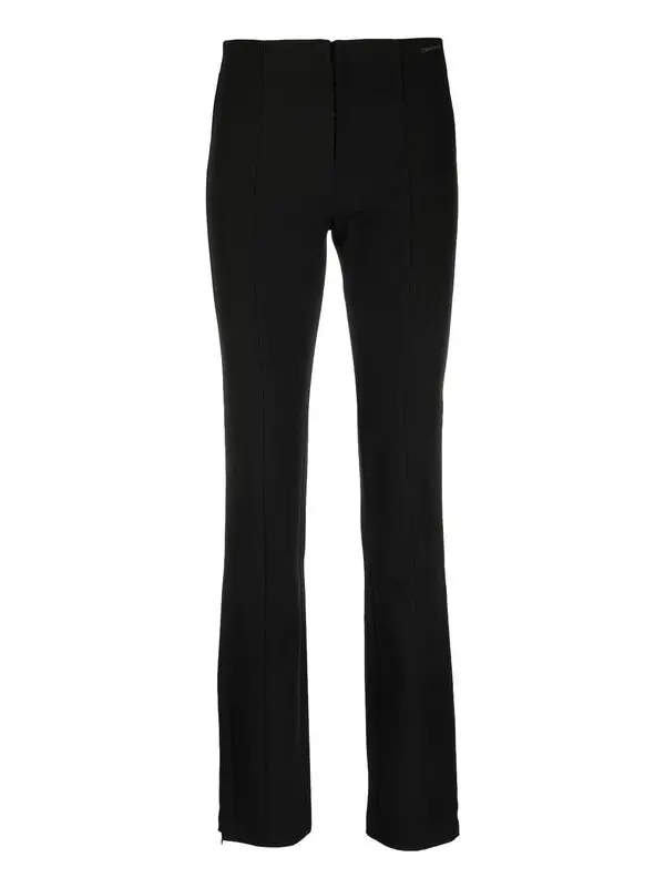 Calvin Klein Embroidered Logo High-waist Trousers - Black