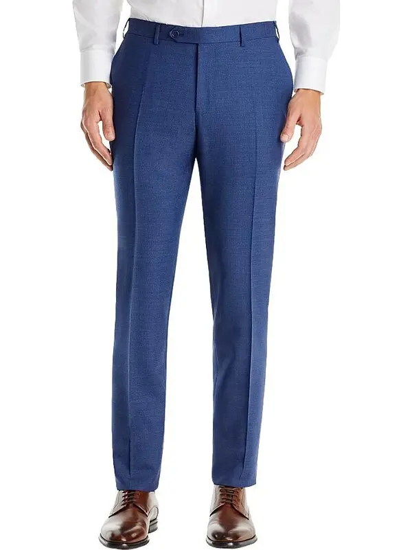 Canali Capri Melange Slim Fit Dress Pants - Dark Blue