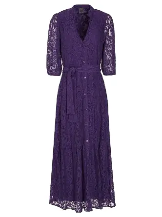 8 BY YOOX Lace Maxi Dress - Purple