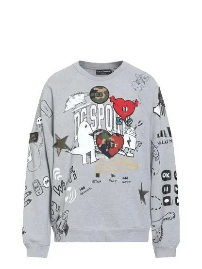 Dolce & Gabbana Crewneck Sweatshirt With Embroidered Logo - Grey