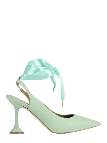 EMANUÉLLE VEE Light Leather Pumps - Green