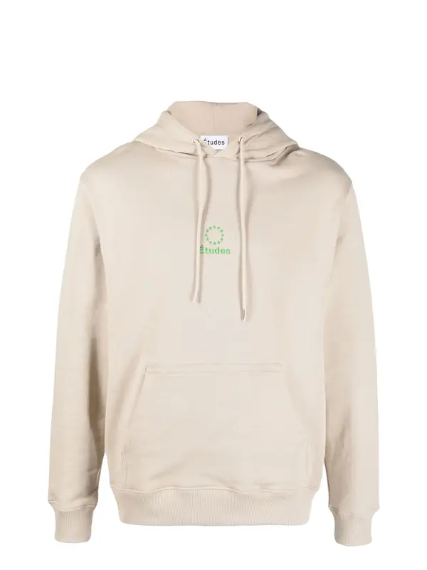 ÉTUDES STUDIO Logo-embroidered Organic Cotton Hoodie - Neutrals