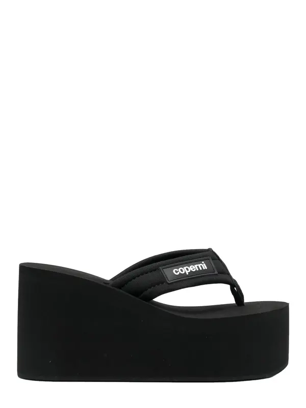 Coperni Logo-patch Wedge Sandals - Black
