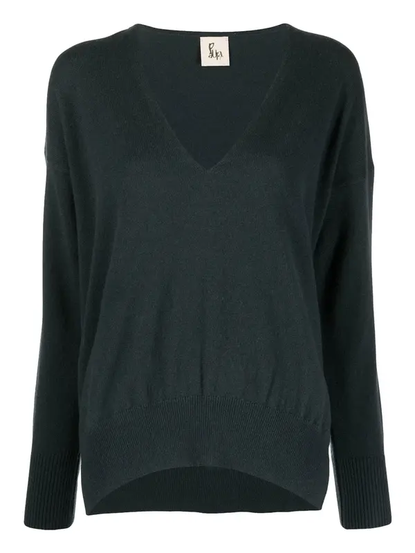 PAULA V-neck Cashmere Jumper - Green
