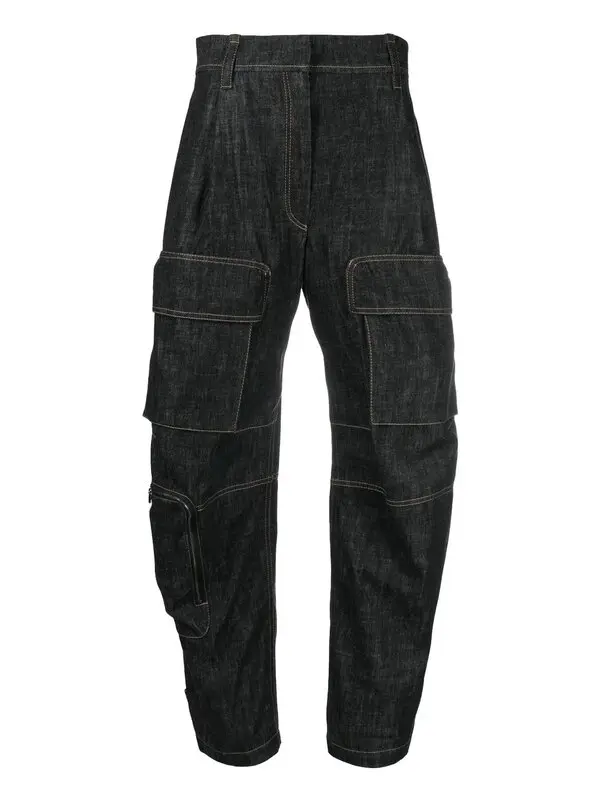 Brunello Cucinelli High-waisted Cargo Jeans - Black