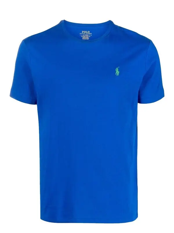 Polo Ralph Lauren Embroidered-logo Short-sleeve T-shirt - Blue