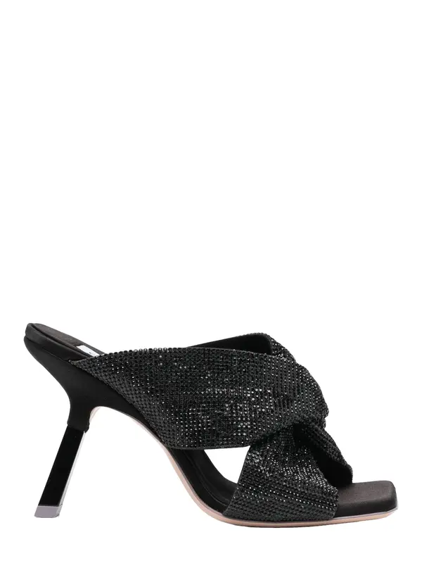SEBASTIAN MILANO 100mm Crystal-embellished Sandals - Black