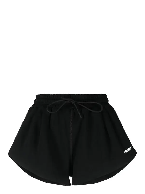 MSGM Logo Patch Track Shorts - Black