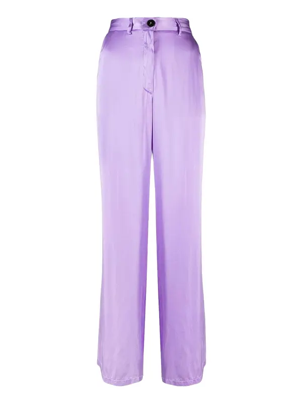 FORTE_FORTE Loose-fitting Silk Trousers - Purple
