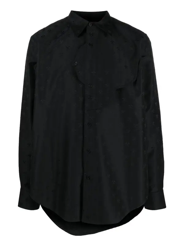 GMBH Hammer-jacquard Button-up Shirt - Black