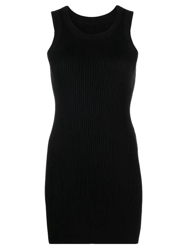 Sacai Cotton-silk Bodycon Mini Dress - Black
