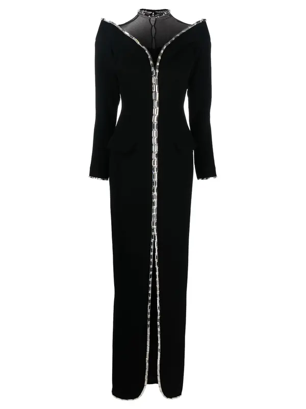 JEAN-LOUIS SABAJI Crystal-embellished Maxi Dress - Black
