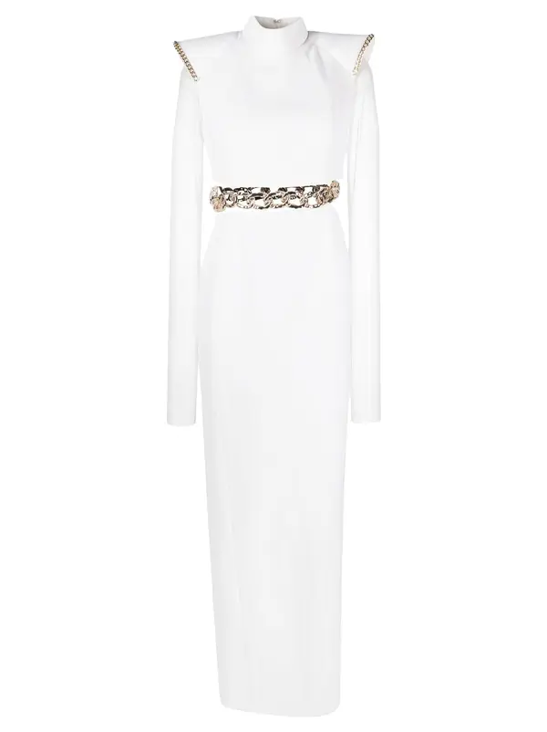 JEAN-LOUIS SABAJI Chain-detail Maxi Dress - White