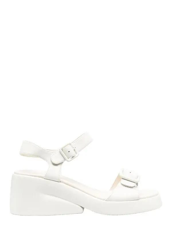 Camper Kaah Buckled Wedge Sandals - White