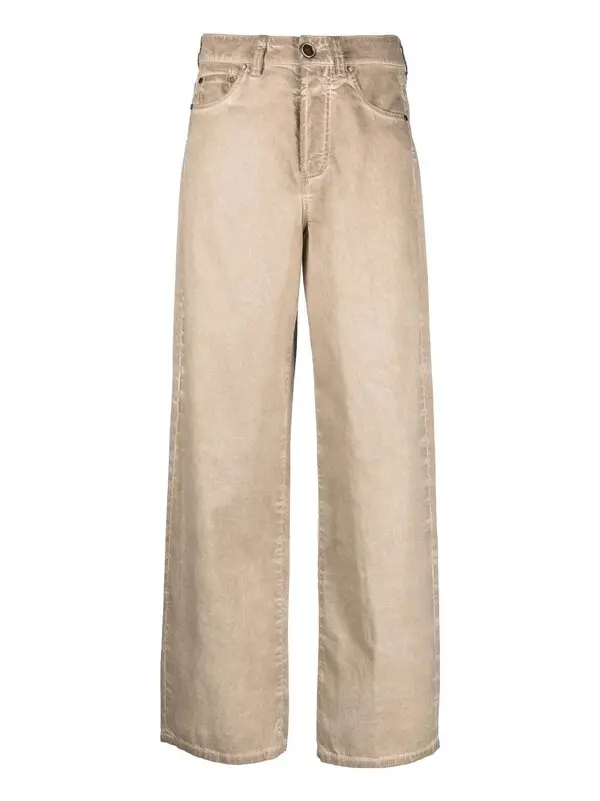 UMA WANG High-waisted Straight-leg Jeans - Neutrals