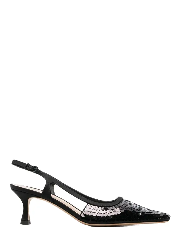 Roberto Festa Sequin-embellished Slingback Pumps - Black
