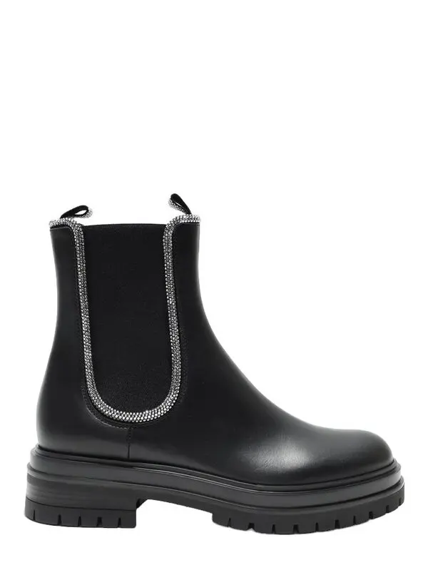 GIANVITO ROSSI Caniscio Crystal Chelsea Boots - Black