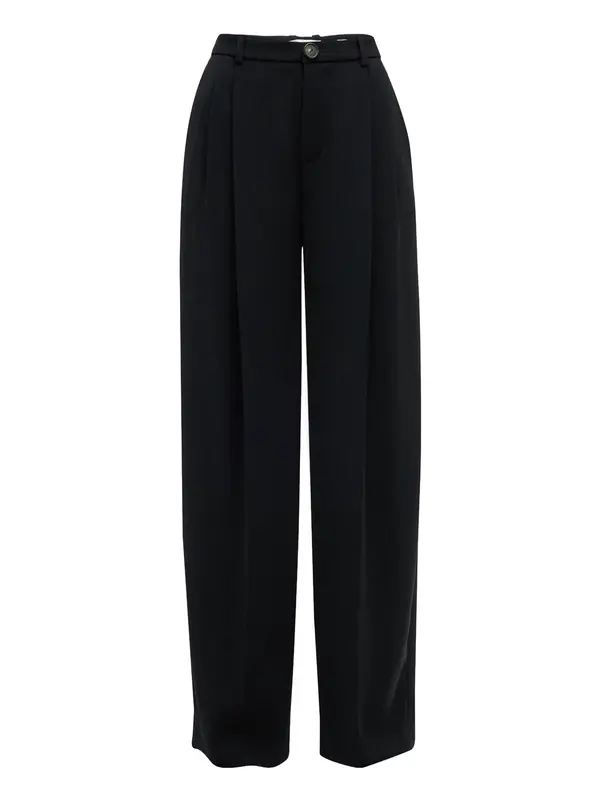 Vince Drop-waist Pleated Trousers - Black