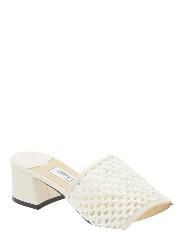 JIMMY CHOO Themis Raffia Slide Sandal - Latte