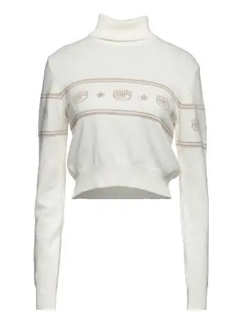 CHIARA FERRAGNI Turtleneck Knit Top - White