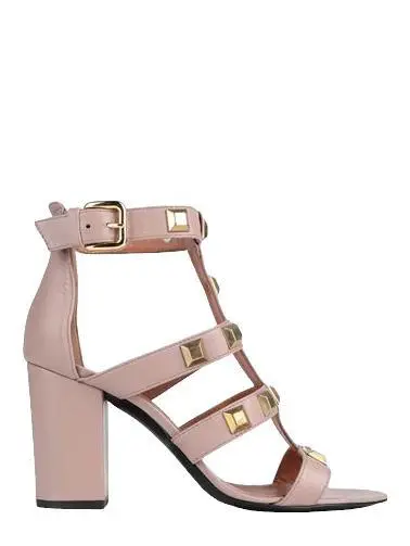 VIA ROMA 15 Leather Gladiator Sandals - Pink