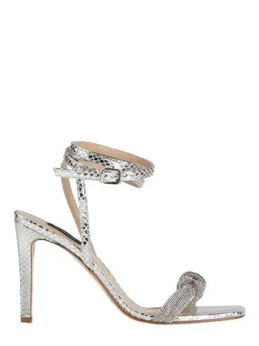 Pinko Sandals In Soft Leather - Silver