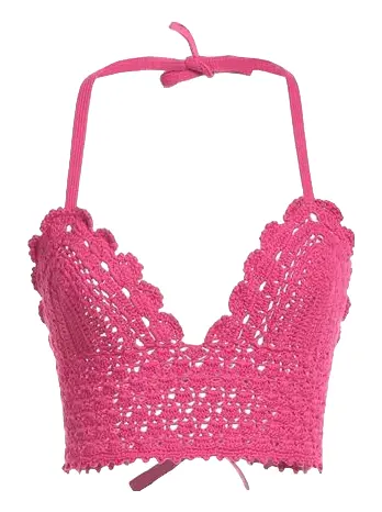 NUDE Knitted Crop Top - Magenta