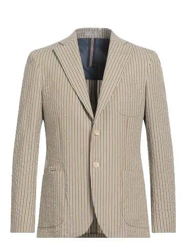 CC COLLECTION CORNELIANI Striped Single-breasted Blazer - Yellow