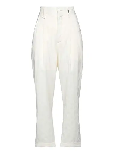 High Tapered Leg Pants - White