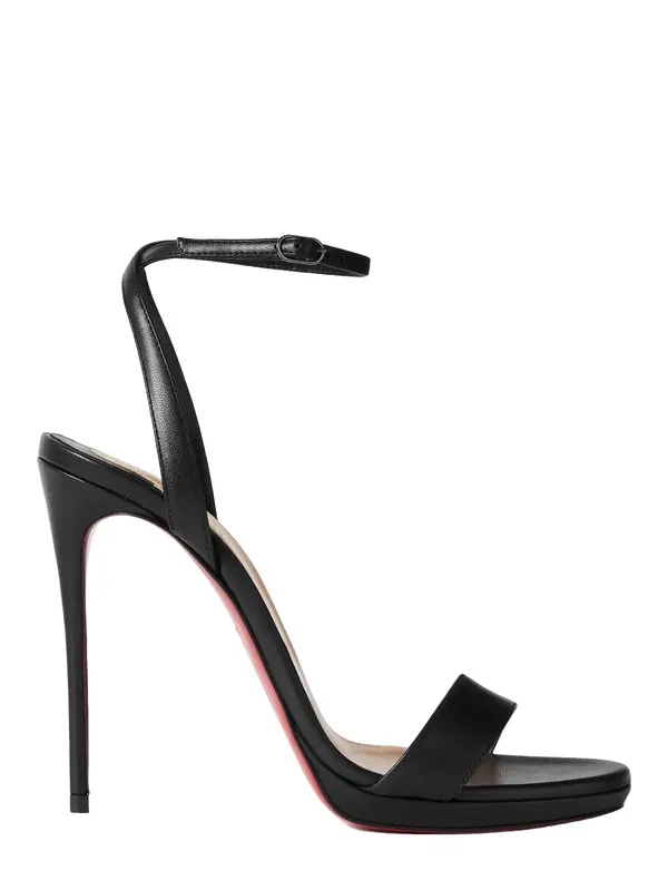 CHRISTIAN LOUBOUTIN Loubi Queen 120 Leather Sandals - Black