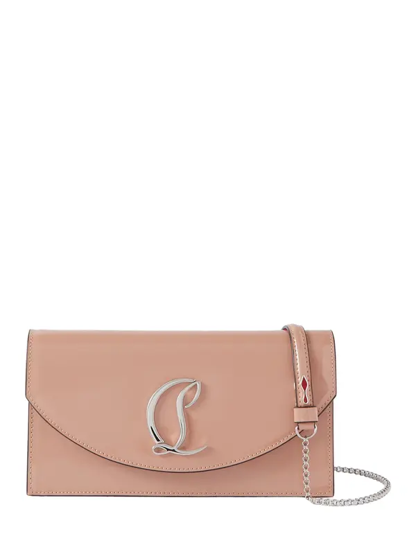 CHRISTIAN LOUBOUTIN Loubi54 Patent-leather Shoulder Bag - Neutrals